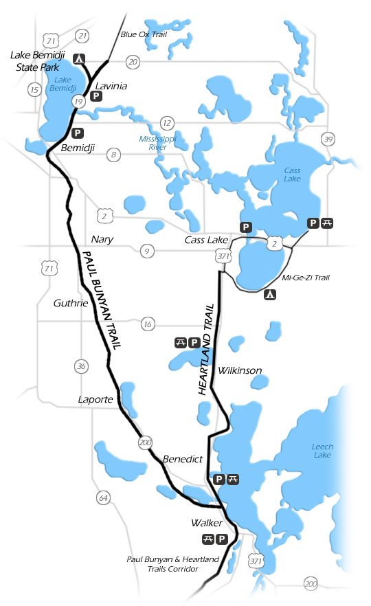 Paul Bunyan Trail Maps - Section 3 - Lake Bemidji State Park